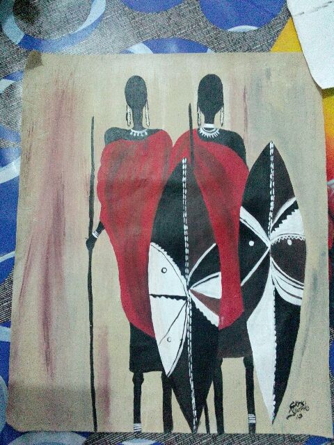 The Masai hunters - Chris Art - Paintings & Prints, Ethnic, Cultural ...
