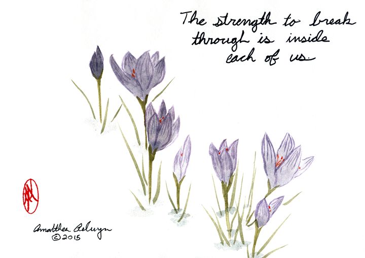 Crocus Spring - Aelwyn Studios - Paintings & Prints, Flowers, Plants ...