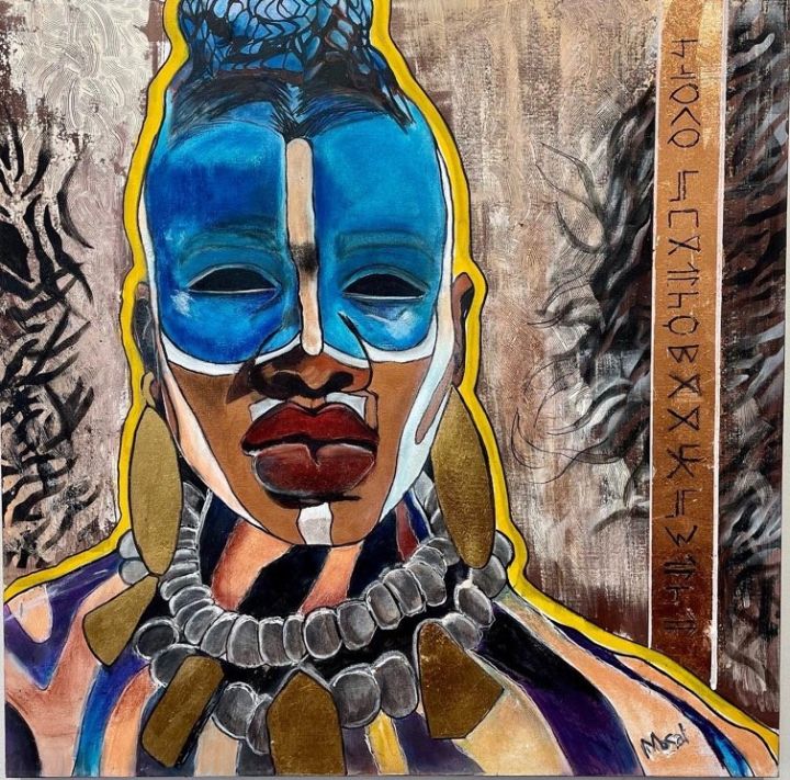 BLUEFACE WARRIOR - MOSALARTS ONLINE ARTGALLERY - Paintings & Prints ...