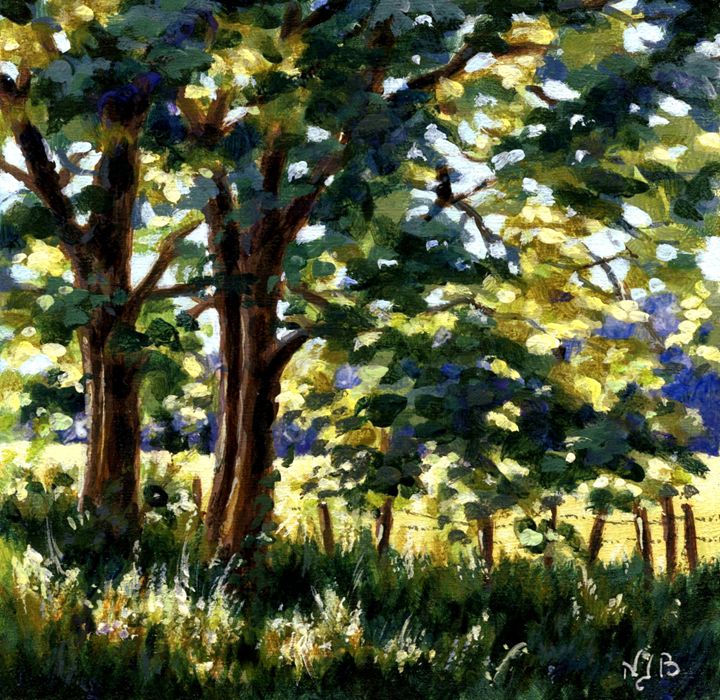 Trees against the light - Nicole Barrière Jahan - Paintings & Prints ...