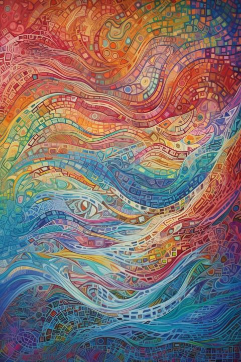 Geometric Waves Abstract 1 - Arahan Fine Art - Digital Art & AI ...