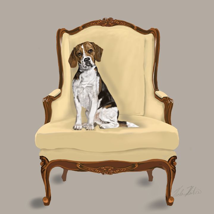 Beagle Sitting Pretty - Dogone Art - Paintings & Prints, Animals, Birds ...