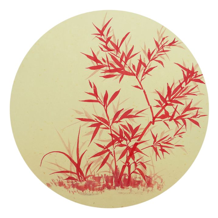 Red Bamboo - round - no Cally - Birgit Moldenhauer Art - Paintings ...
