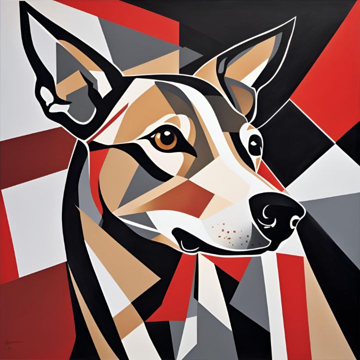 Abstract Canine Harmony: A Cubist De - Venezia1 - Digital Art & AI ...