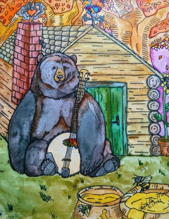 Banjo Bear - Isabelladrh - Paintings & Prints, Animals, Birds, & Fish ...