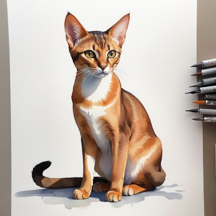 Majestic Abyssinian Cat - Nitrogen - Digital Art & AI, Animals, Birds ...