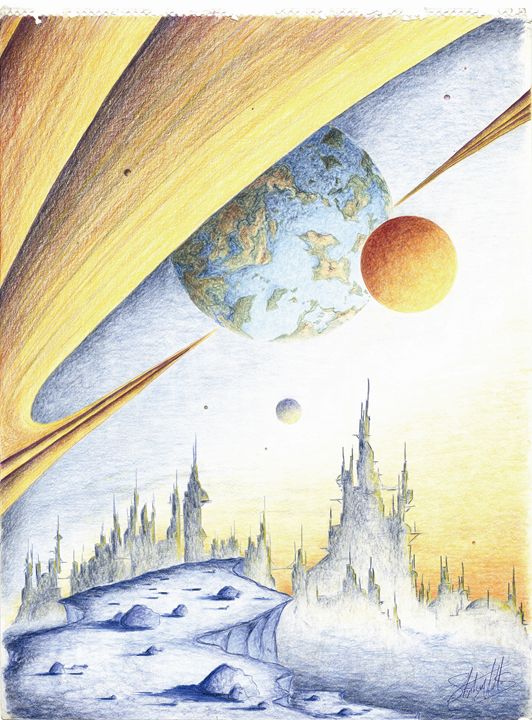 Fire In The Sky - Spaced Out Art - Drawings & Illustration, Astronomy ...