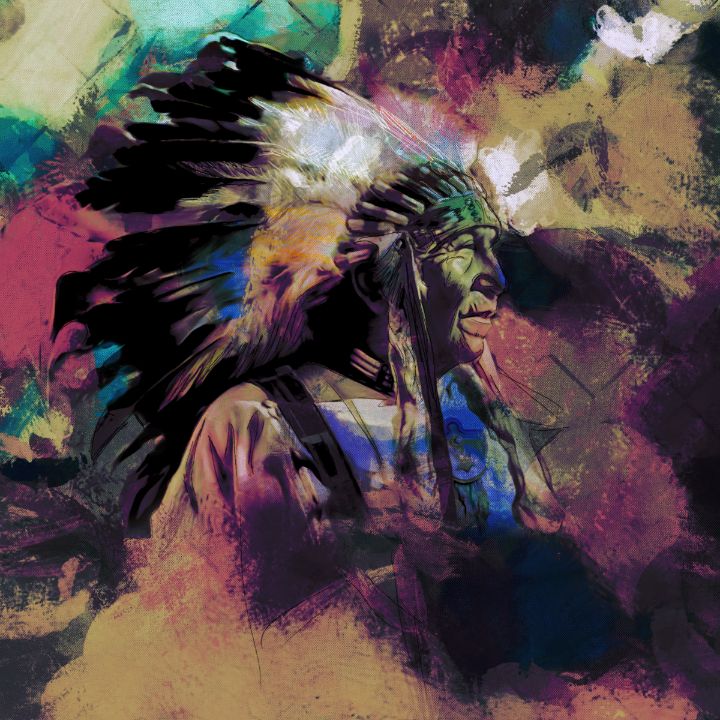 art abstract of Native American bn6a - GullG - Paintings & Prints ...