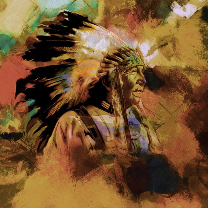 Abstract art of Native American vf3 - GullG - Paintings & Prints ...