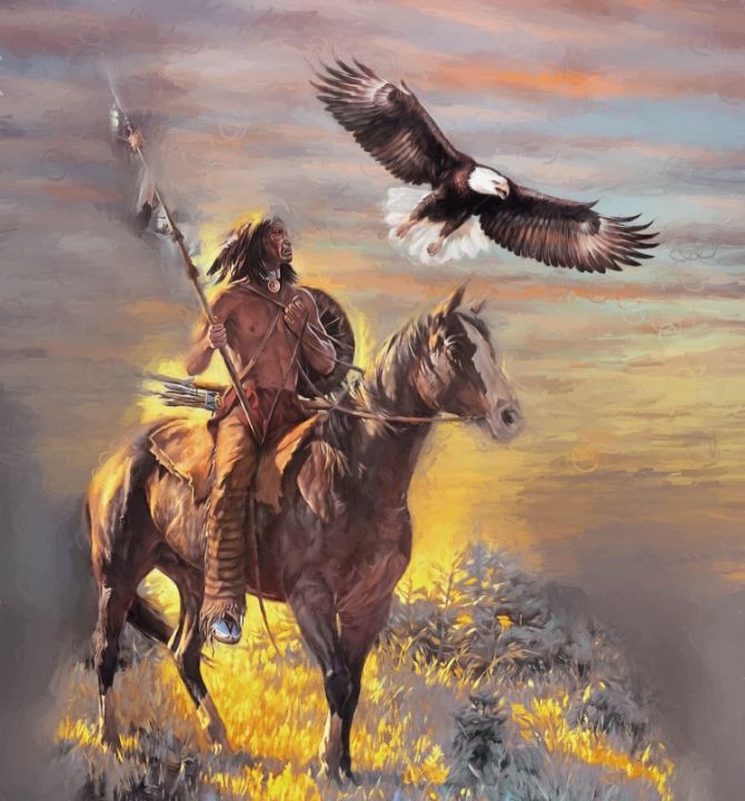 Indigenous Hunting art - Gull G - Paintings & Prints, People & Figures ...
