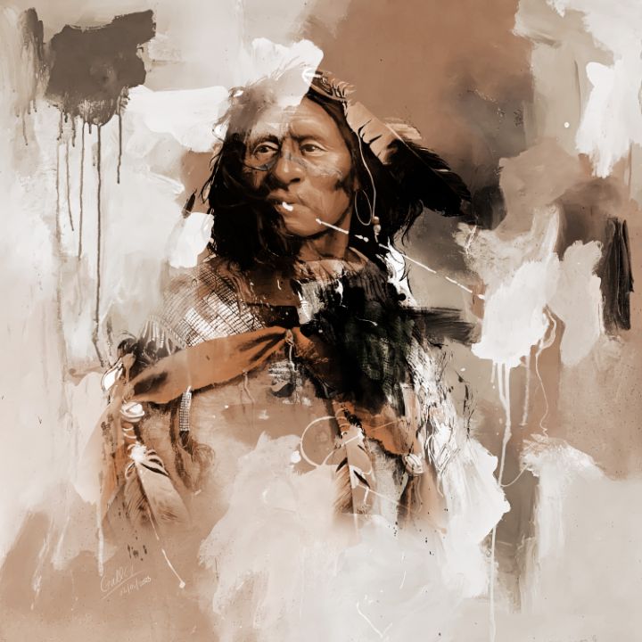 Native American Abstract gn4c - GullG - Paintings & Prints, People ...