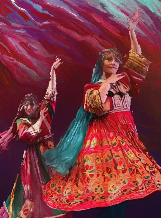 Females Dance Abstract art 4ghtn - Gull G - Paintings & Prints ...