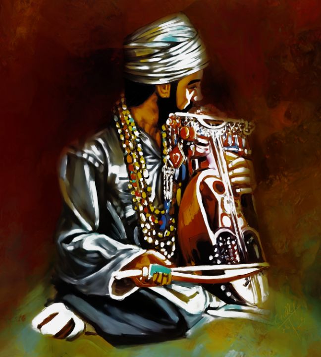 Folk Musician - Gull G - Paintings & Prints, Abstract, Other Abstract ...