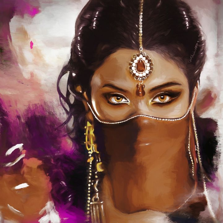 Arab Face - GullG - Paintings & Prints, Abstract, Figurative - ArtPal