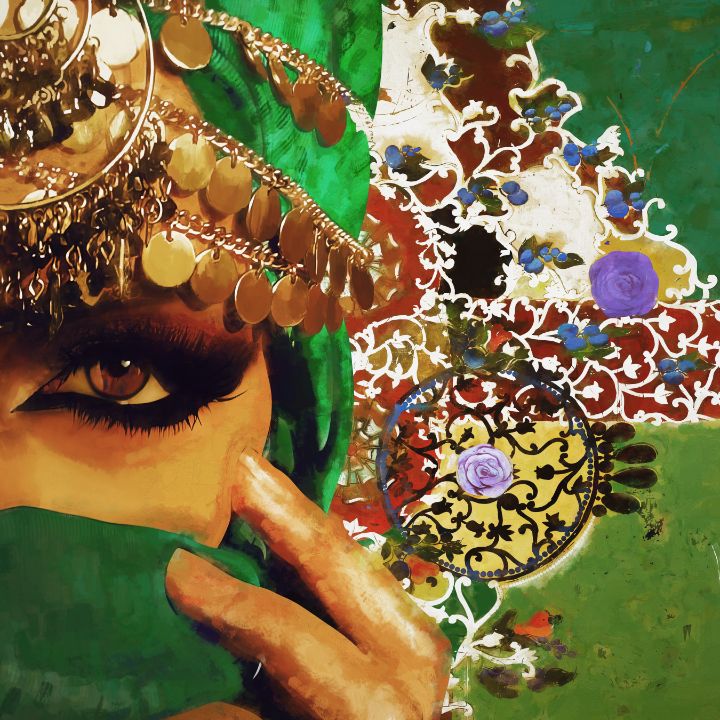 Beautiful Arabian face abstract art - Gull G - Paintings & Prints ...