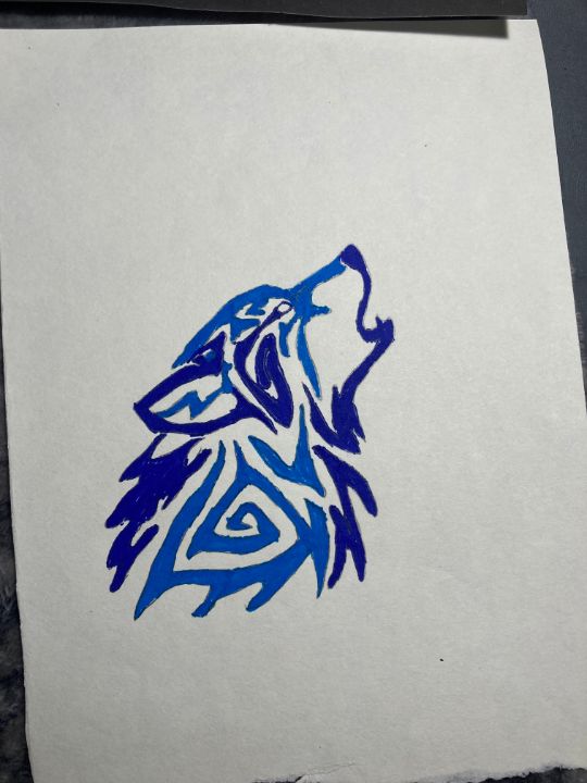 The blue wolf - zonaarts - Drawings & Illustration, Animals, Birds ...