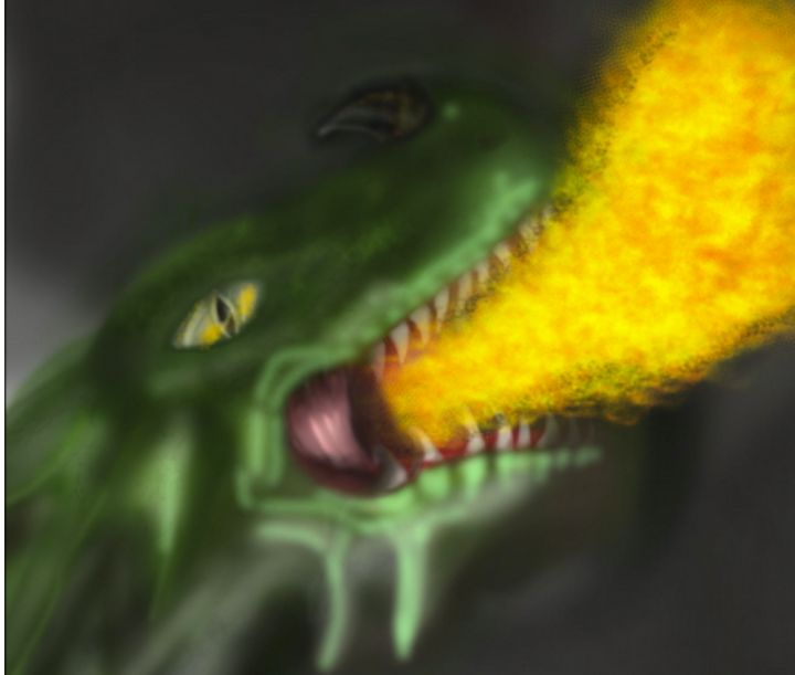 Breathing Fire Dragon - Mini Mia Art - Digital Art & AI, Fantasy ...