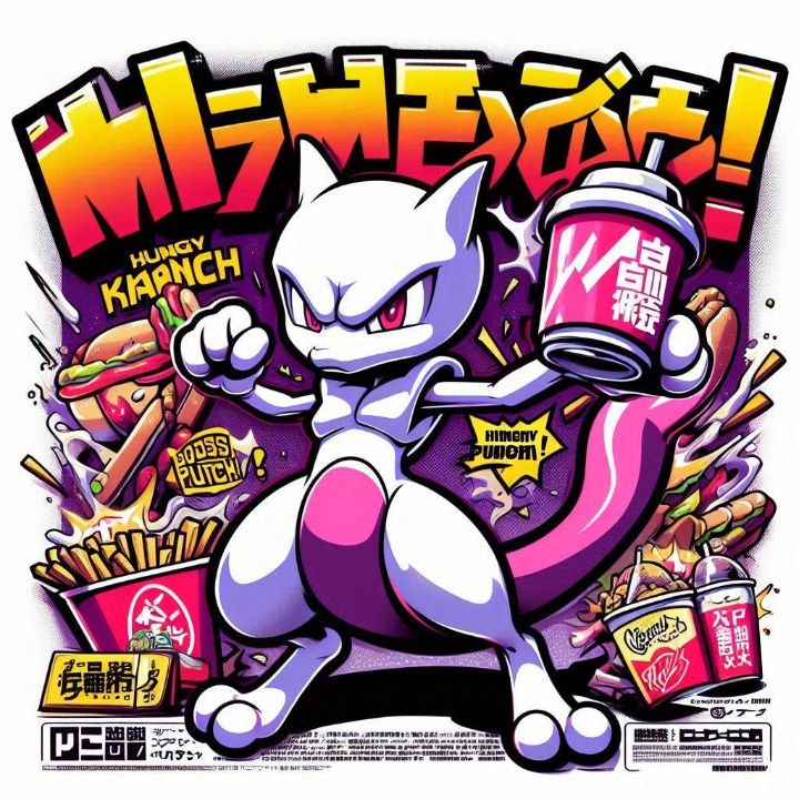 Mewtwo Street Food Punch #1 - qwe123 - Digital Art & AI, Abstract ...