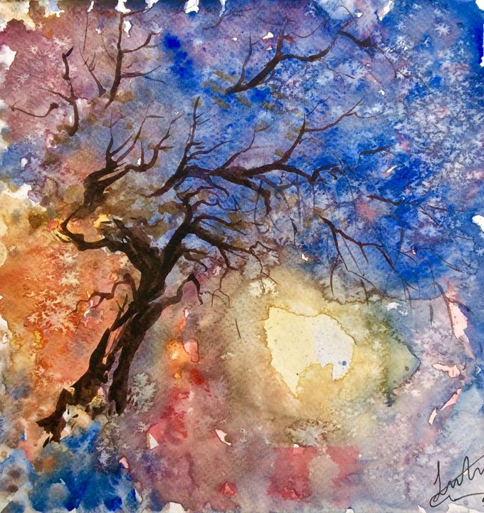Tree in solitude - I-Man - Paintings & Prints, Abstract, Color - ArtPal