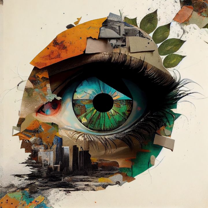 Eye collage painting - Infinite Shoreline - Paintings & Prints ...