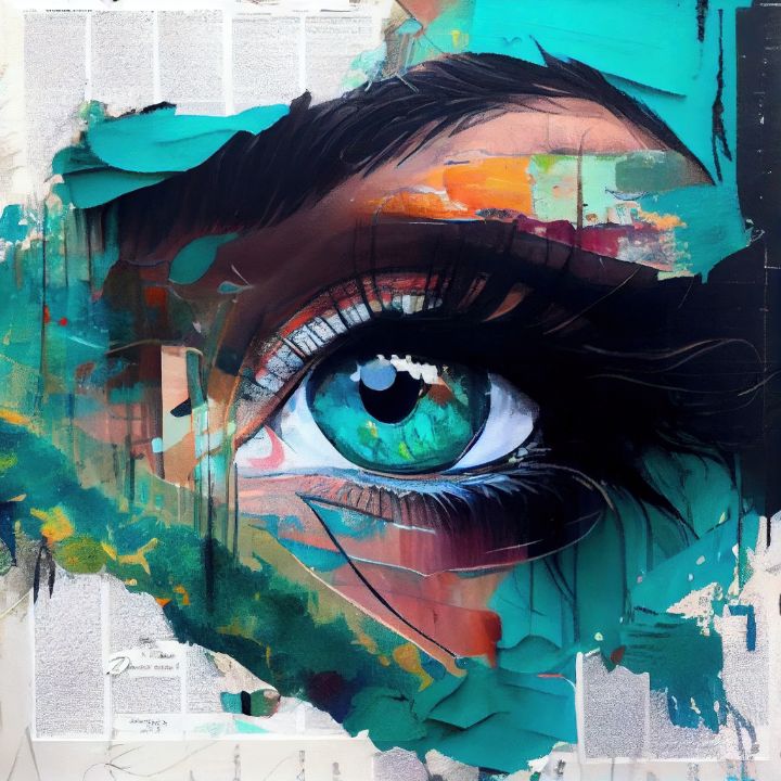 Eye collage painting - Infinite Shoreline - Paintings & Prints ...