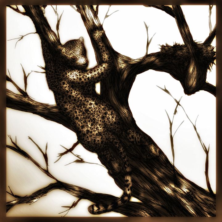 Leopardess poaching eggs - Gerard Dourado’s Watercolours and Sketches ...