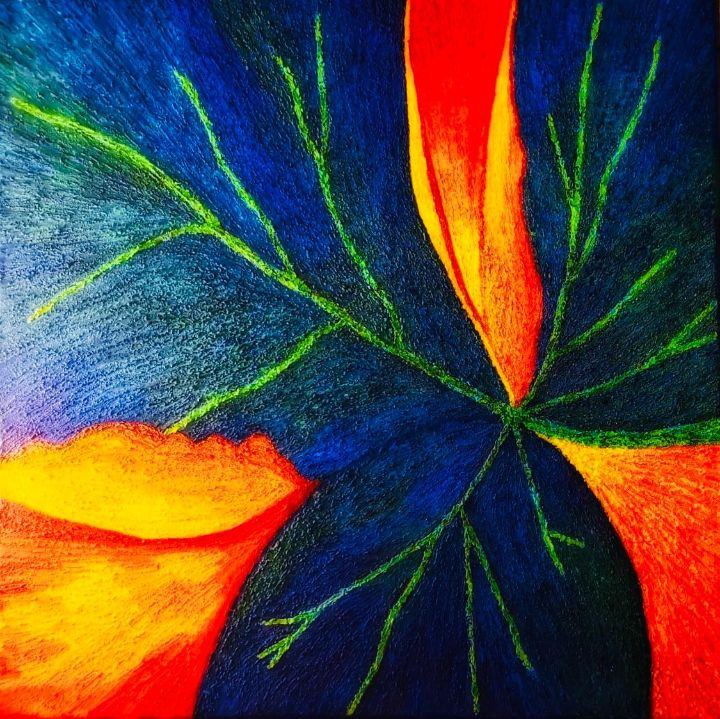 Turning Over a New Leaf - Sally Joy Wax Crayon Art - Paintings & Prints ...