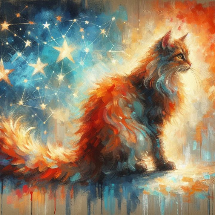 The Star Cat - Feline Universe - Paintings & Prints, Animals, Birds ...