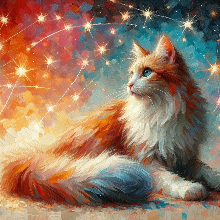 The Star Cat - Feline Universe - Paintings & Prints, Animals, Birds ...