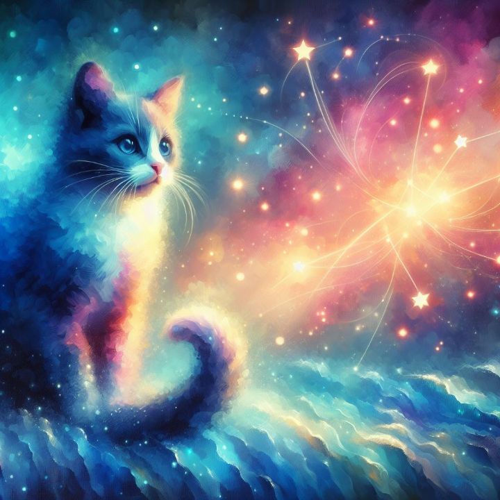 The Star Cat - Feline Universe - Paintings & Prints, Animals, Birds ...