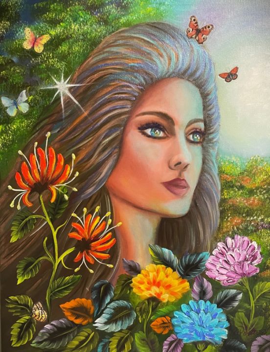 Hanielle in the Forest - Daisy Arias, Esoteric Vibes - Paintings ...