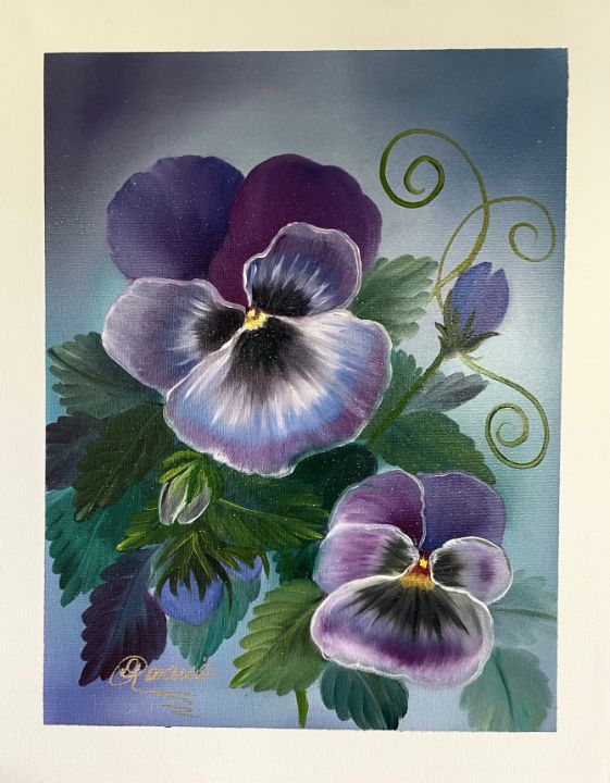 Fancy Pansies - Daisy Arias, Artistica Oils - Paintings & Prints ...