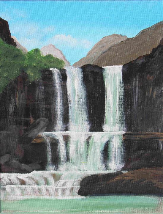 Mystical Waterfall 01 - Mark Antony Art - Paintings & Prints ...