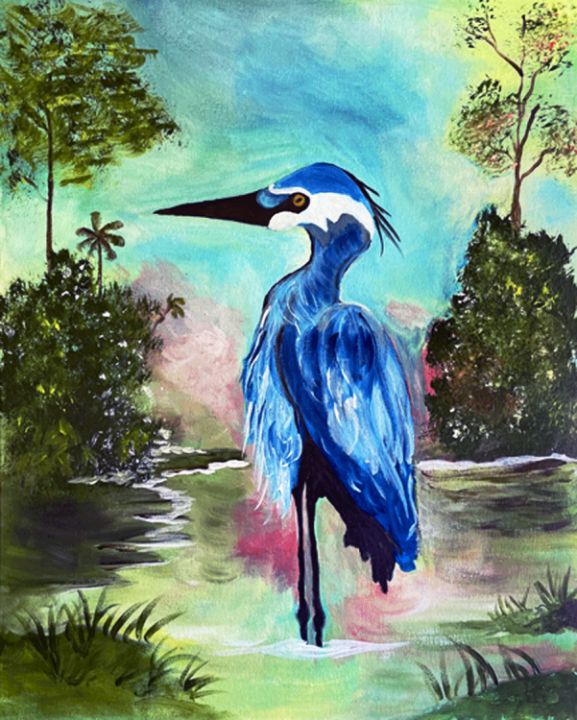 Great Blue Heron - MARY SNYDER FINE ART - Paintings & Prints, Animals ...