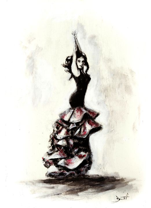 Flamenco dancer - Justin Norcott - Paintings & Prints, People & Figures ...