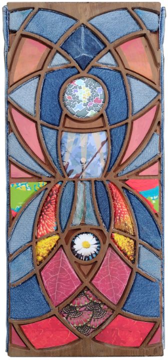 Yoga Embrace - PacificMix - Sculptures & Carvings, Abstract, Collage ...