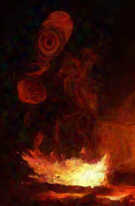 Fire God's 2 - SENTONArt - Paintings & Prints, Abstract, Color - ArtPal