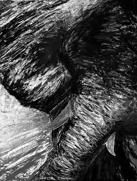 The Pensive Elephant BW - Art is for Everyone - Paintings & Prints ...