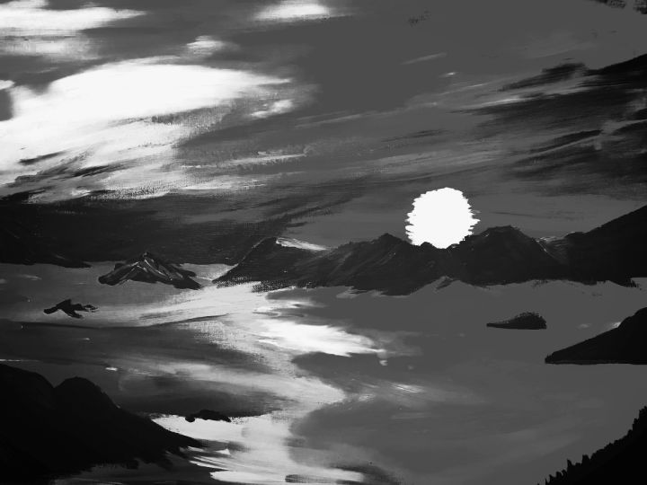 Sunset BW - Art is for Everyone - Paintings & Prints, Landscapes ...