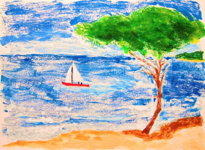 A SAILBOAT IN PROVENCE - PAINTINGS OF FRANCE - Paintings & Prints ...