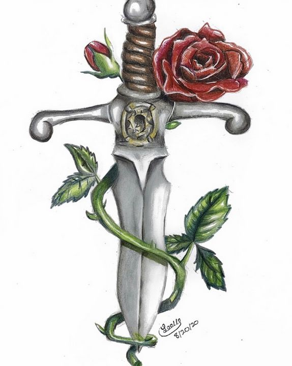 Sword&Rose - artbyleenn - Paintings & Prints, Flowers, Plants, & Trees ...