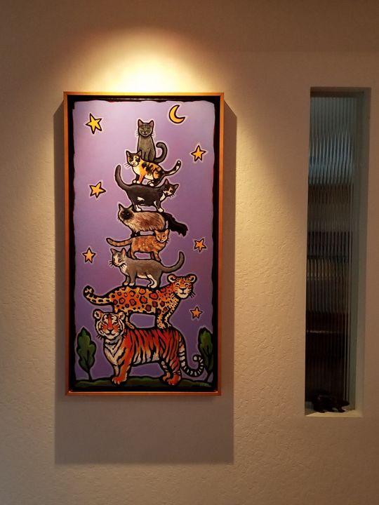 “Joy” custom kitty stack, 18x36” - MARNA SCHINDLER - Paintings & Prints ...