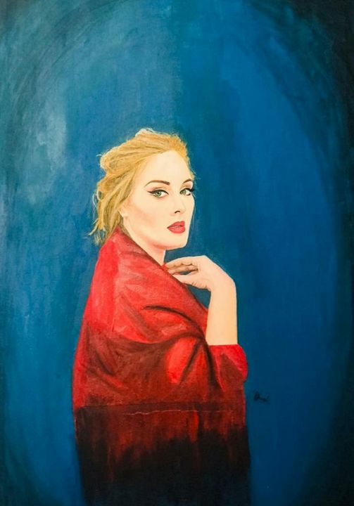 Adele Oil Paint Portrait - Roha's Art Gallery - Paintings & Prints ...