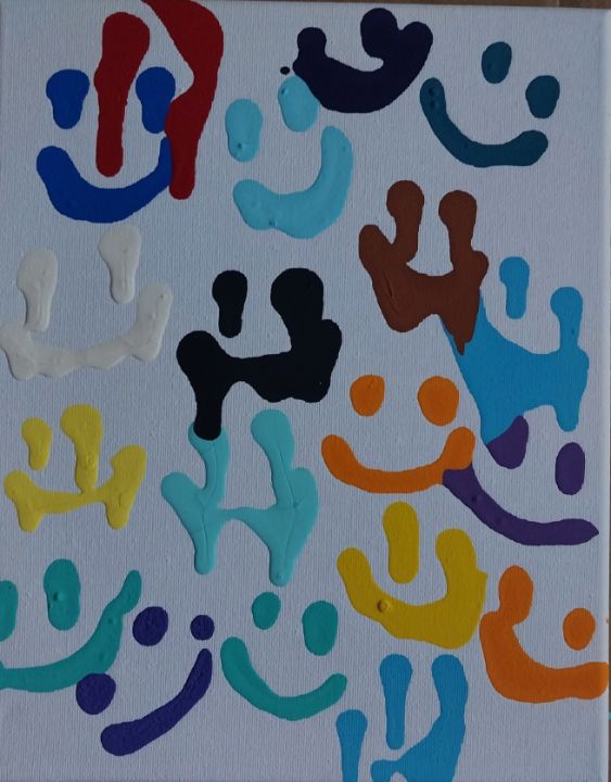 Happy Faces - Chad Boblenz - Paintings & Prints, Abstract, Color - ArtPal