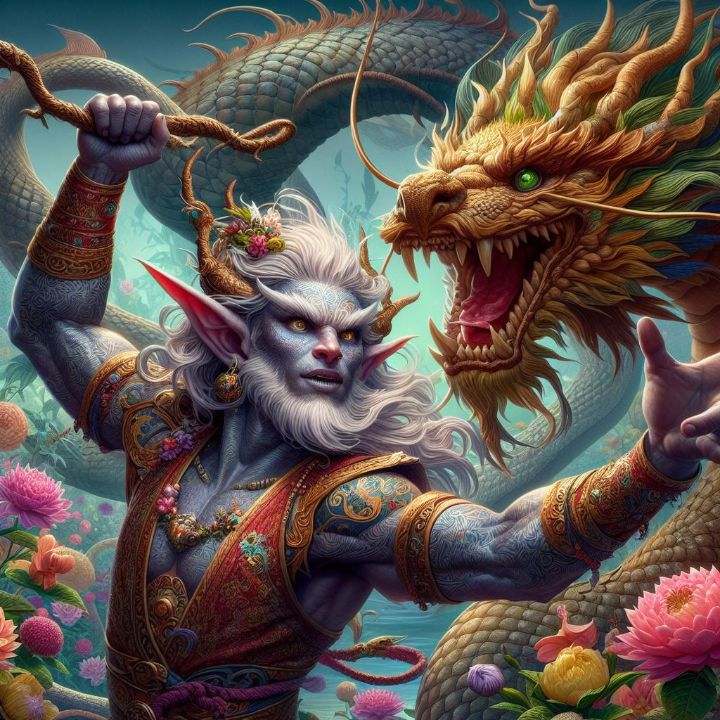 ELF DANCING WITH A DRAGON FANTASY - Fantasy - Digital Art & AI, Fantasy ...