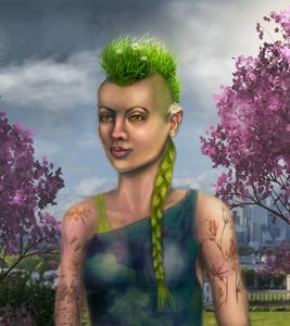 Spring punk girl - V J Paul - Paintings & Prints, People & Figures ...