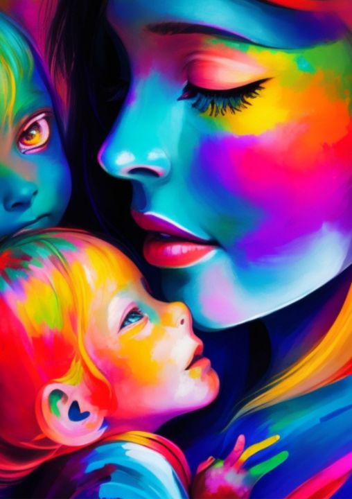 Motherly love - Lein's Designs - Digital Art & AI, Abstract, Color - ArtPal