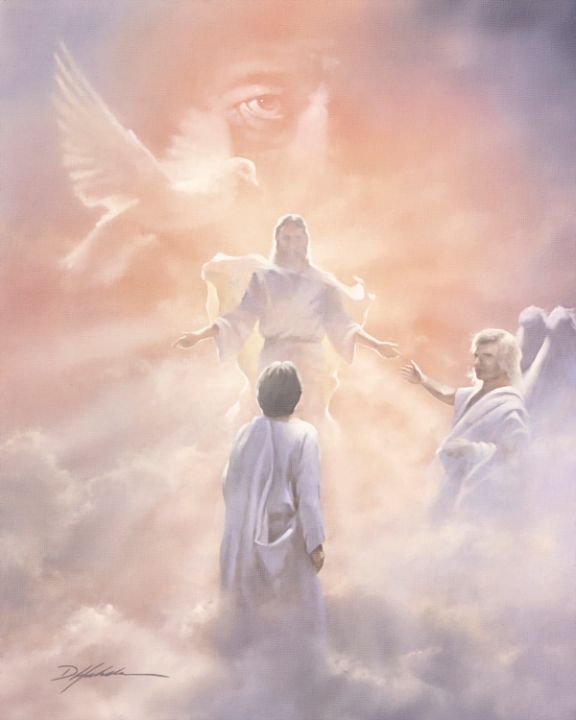 Jesus Welcoming Man To Heaven