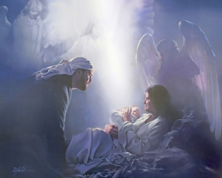 Unto Us A Child Is Born - Danny Hahlbohm - Paintings & Prints, Holidays & Occasions, Christmas ...