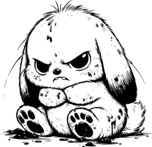 Standing Grumpy Bunny - Miss BubbleBliss - Digital Art, Animals, Birds ...